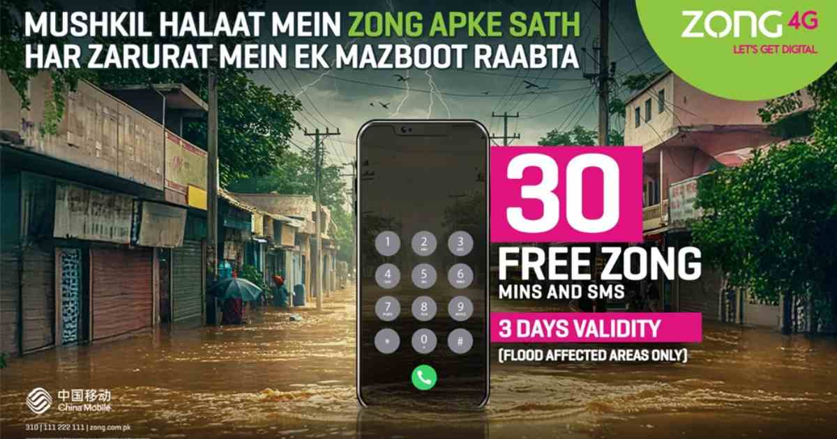 Zong Extends Free Connectivity Support to Flood-Affected